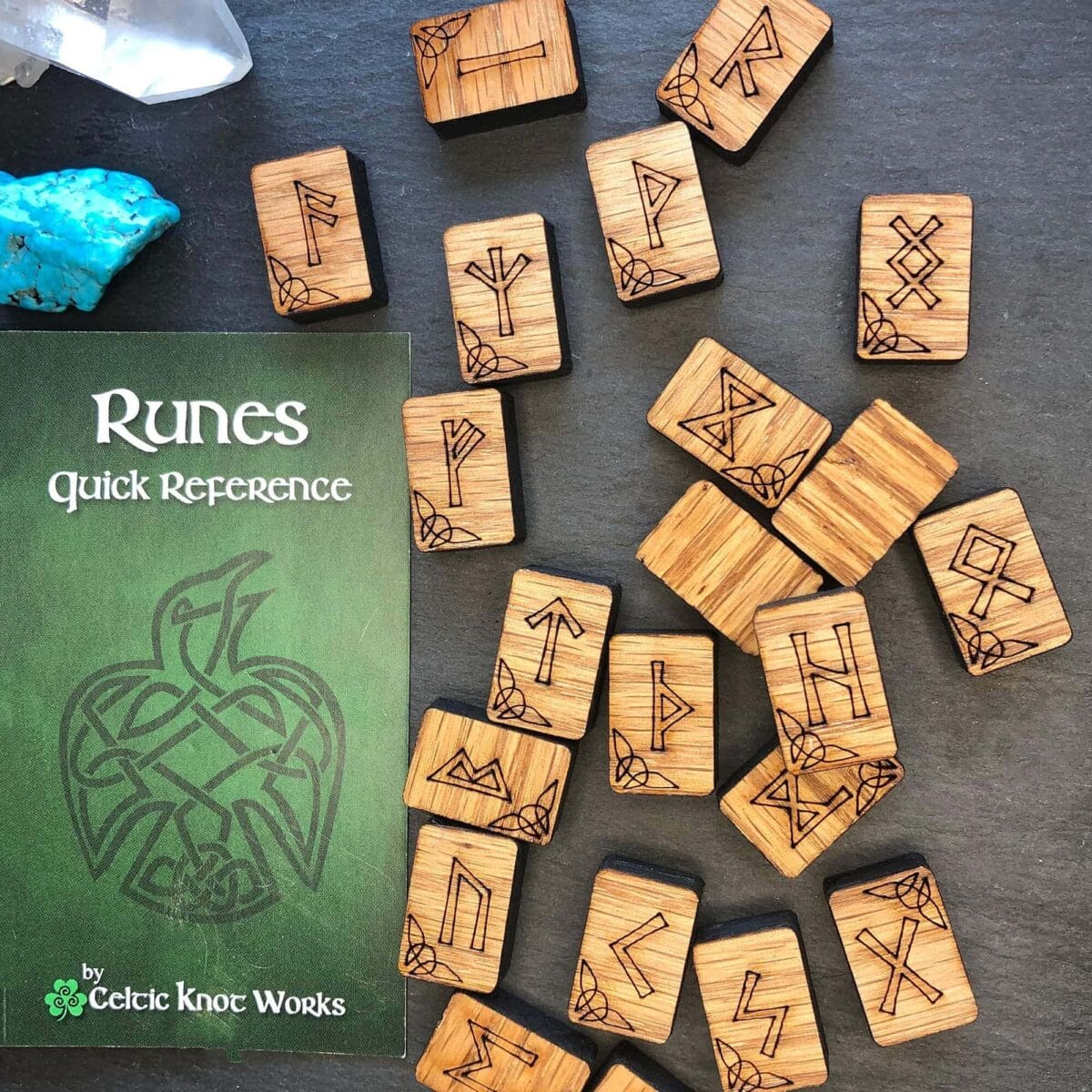 Oak Rune Set Starter Edition 25pc - Elder Futhark + Blank Rune - Celtic ...